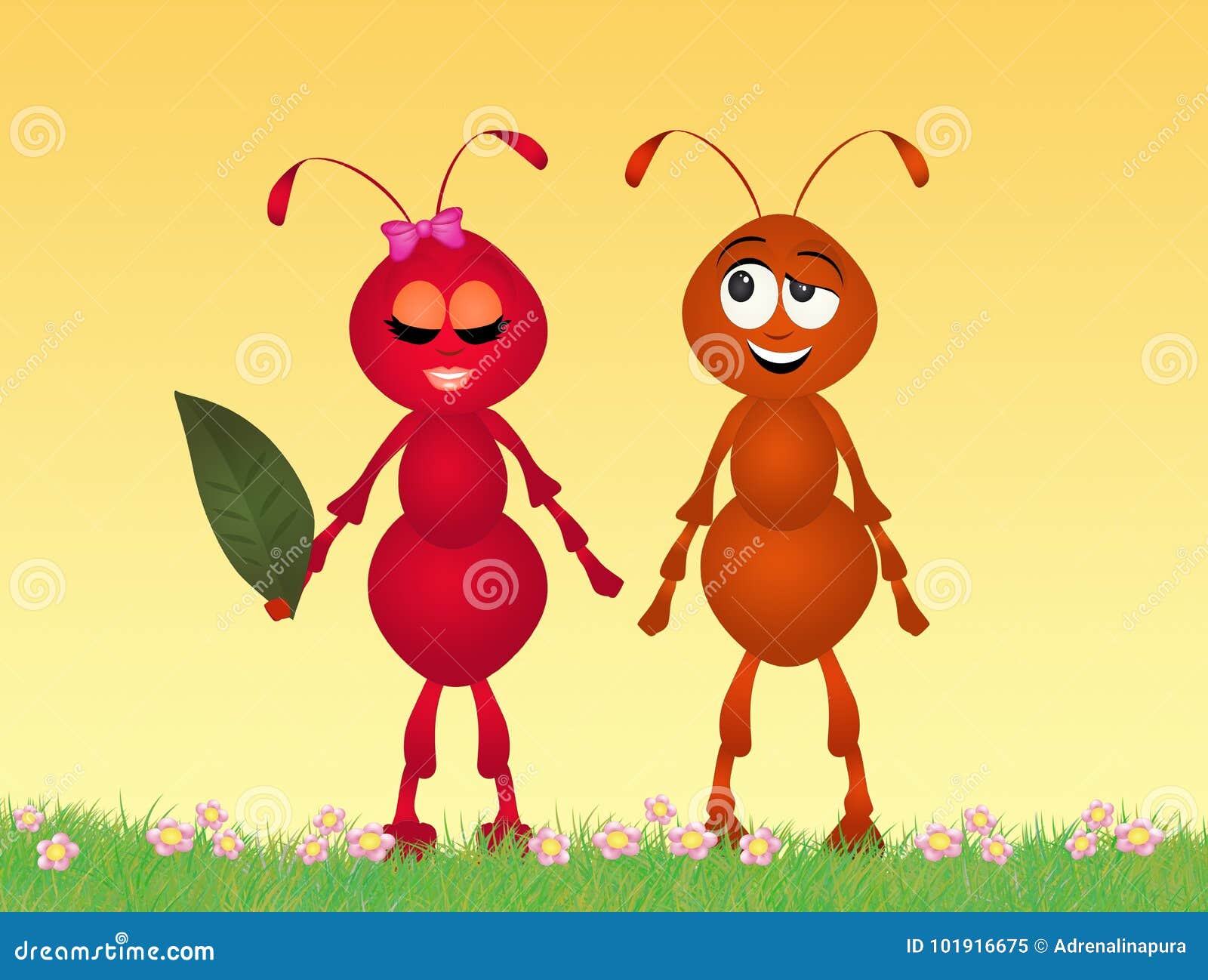 Ants in love stock illustration. Illustration of ants - 101916675