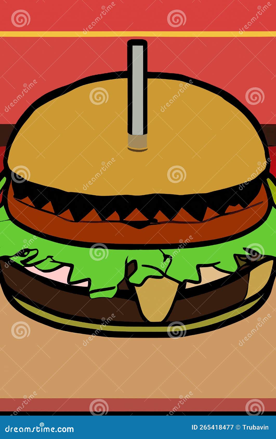 Illustration of Funny Burger Stock Illustration - Illustration of food ...