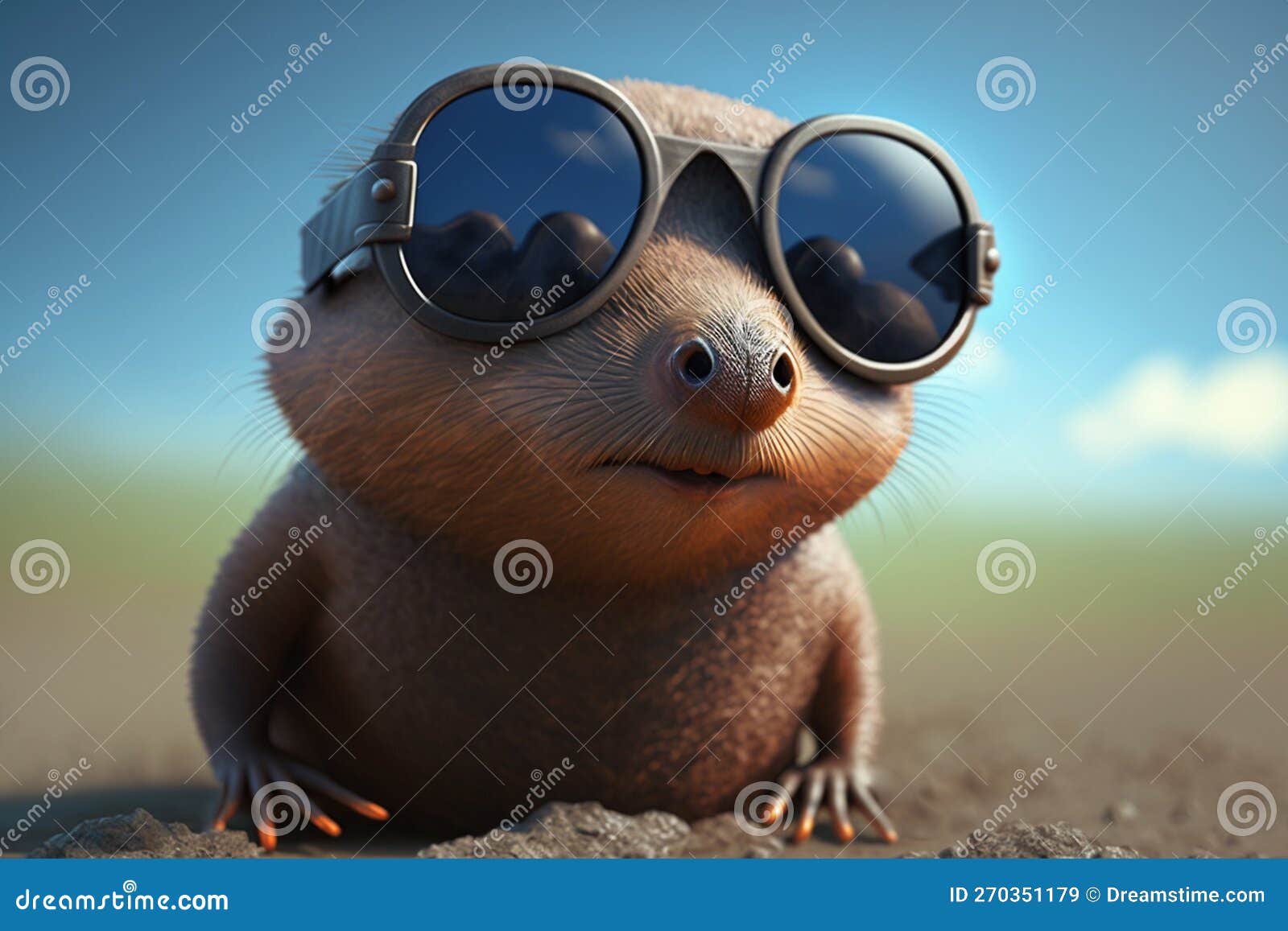 Illustration of Funny Cool Mole with Sunglasses Generated Content Stock ...
