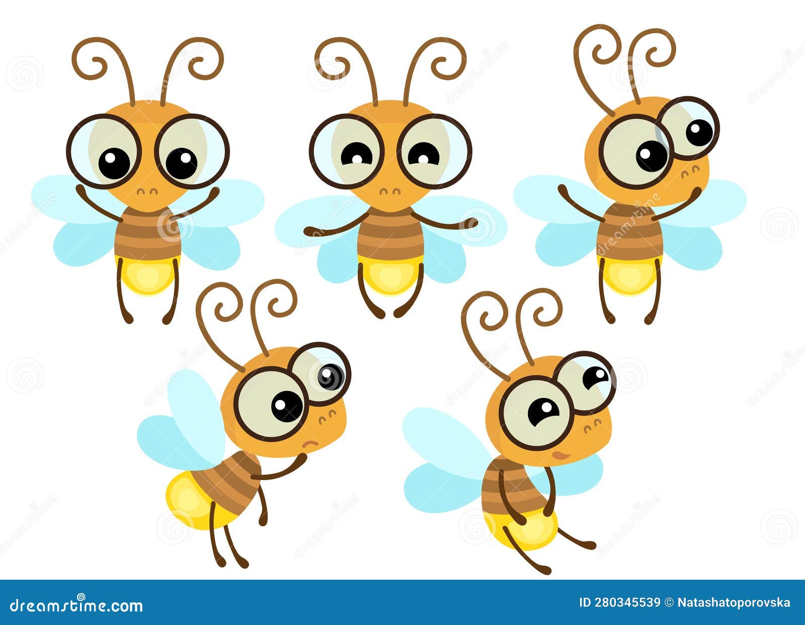Illustration of a Funny Firefly in a Cartoon Style Stock Vector ...