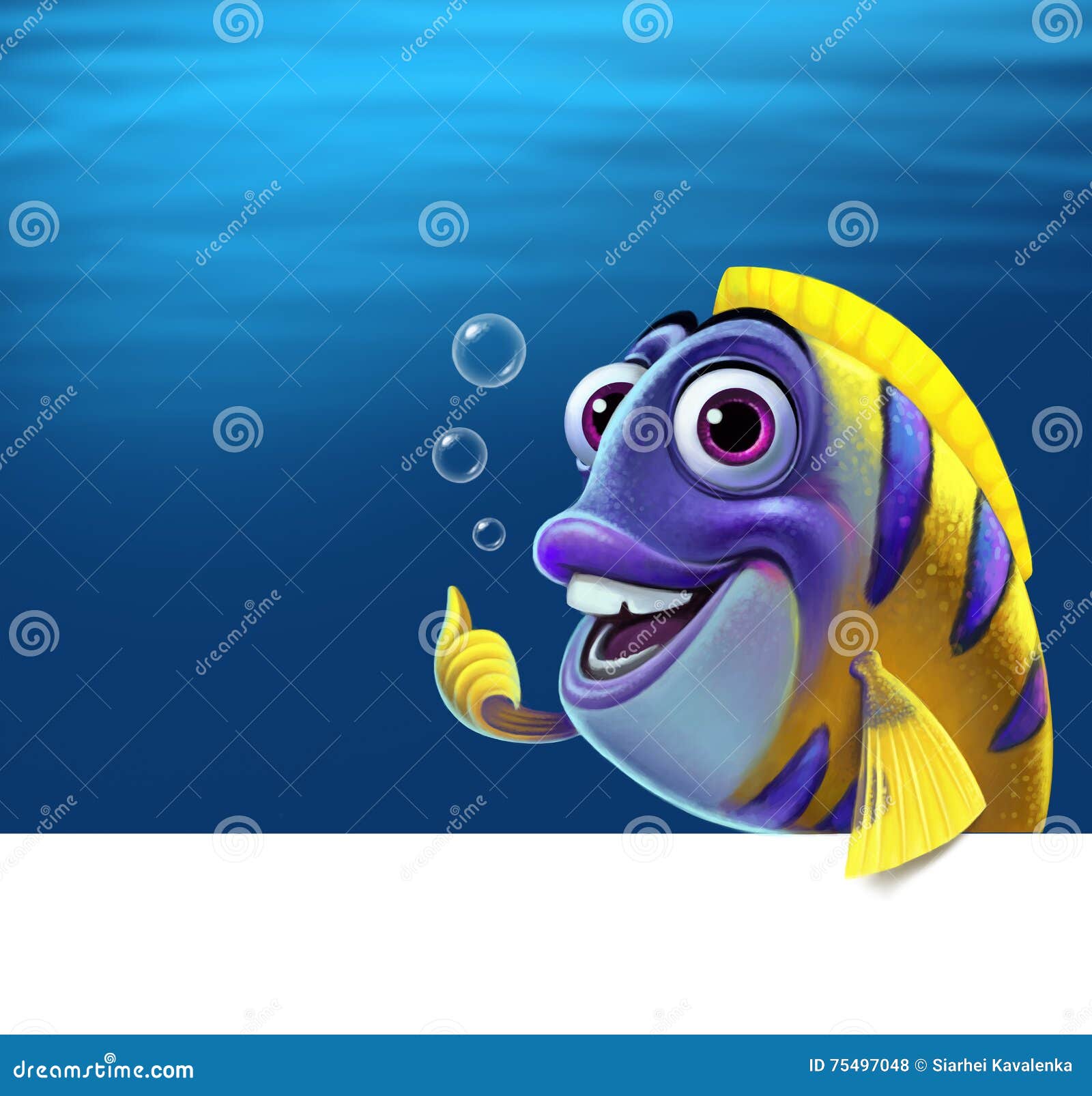 Two Funny Fish Isolated On White Background - Vector | CartoonDealer ...