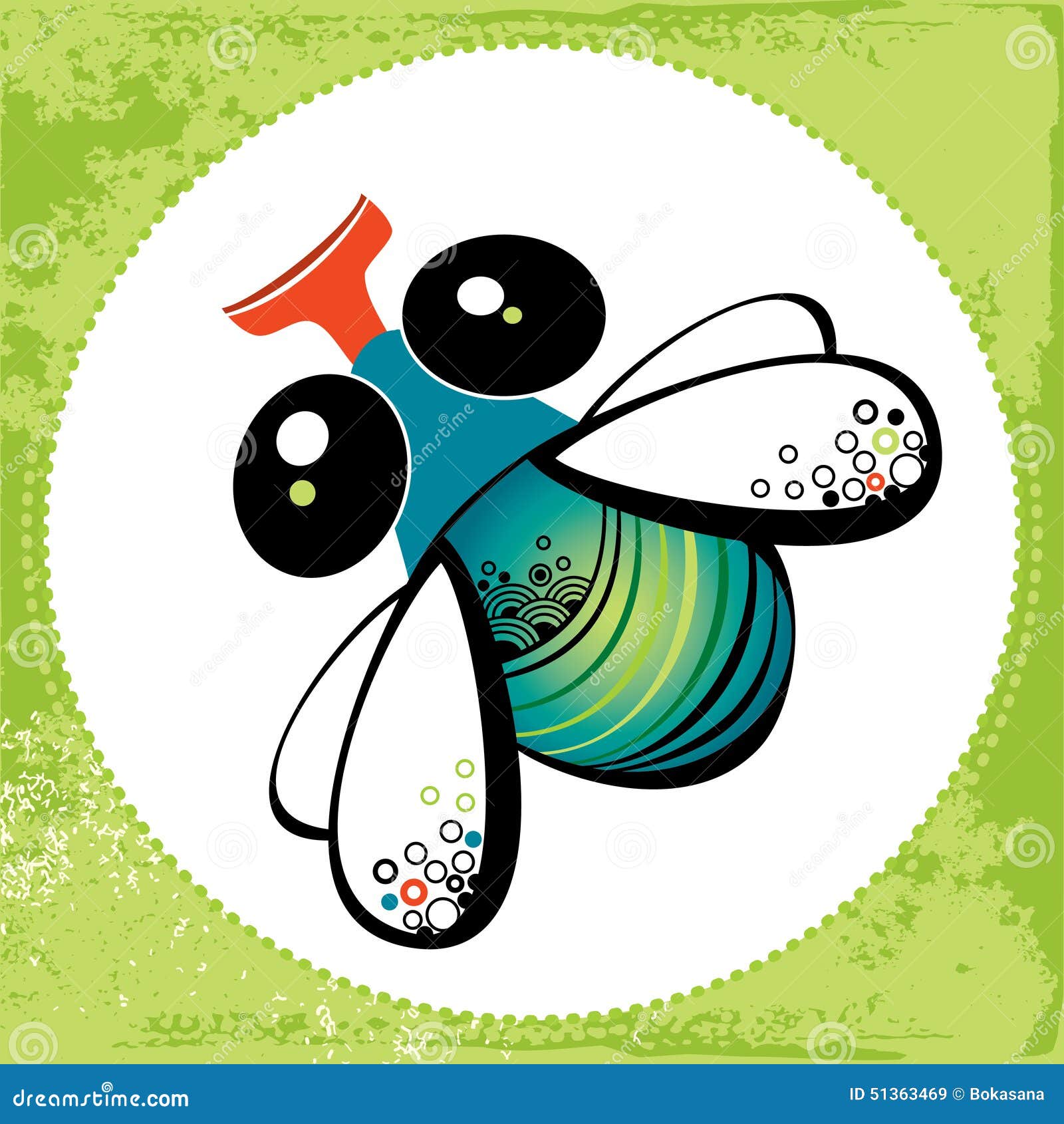 Illustration of funny fly stock vector. Illustration of round - 51363469