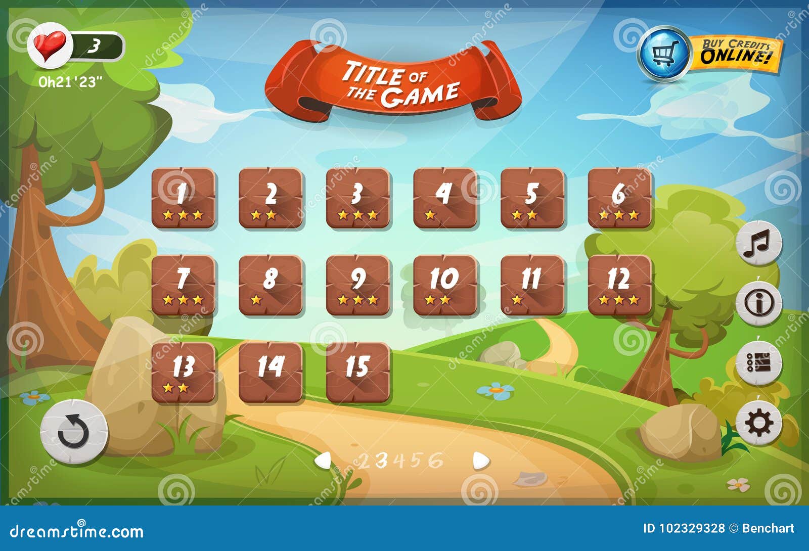 Game User Interface Design for Tablet Stock Vector - Illustration of ...