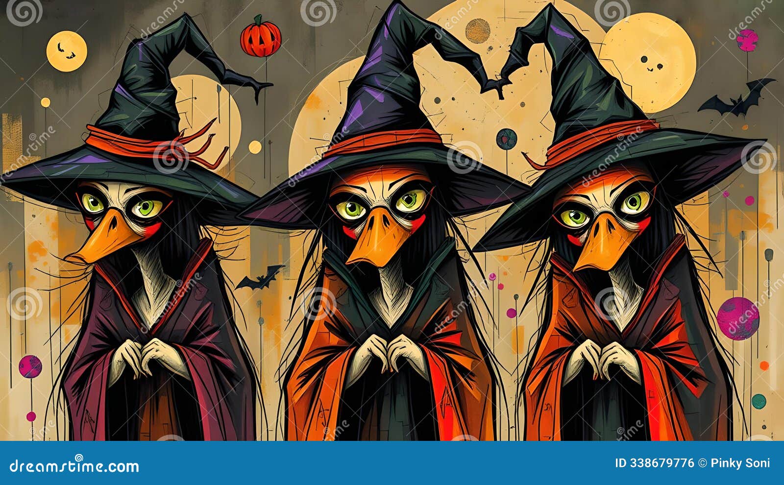 Illustration of Funny Halloween Scarecrows Stock Illustration ...