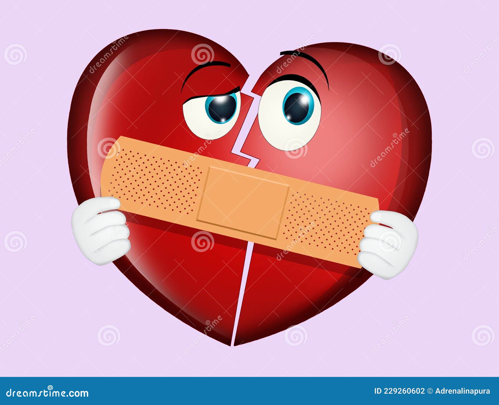 Illustration of Funny Heart with Plaster Stock Illustration ...