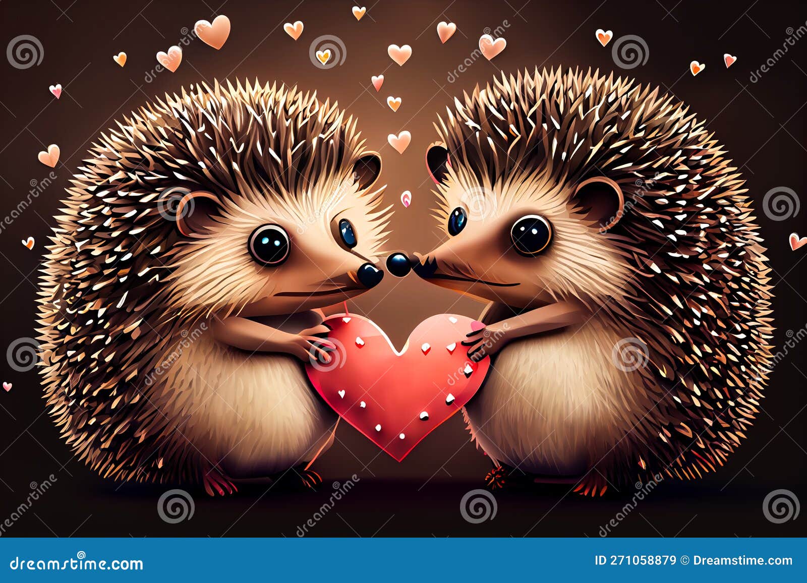 Illustration Funny Hedgehogs in Love. Generative AI, Generative, AI ...