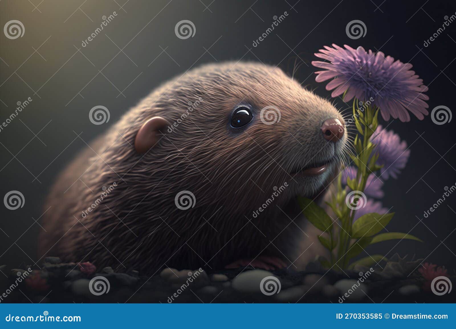 Funny Mole Work Dig Animal Vector Illustration Transparent Background ...