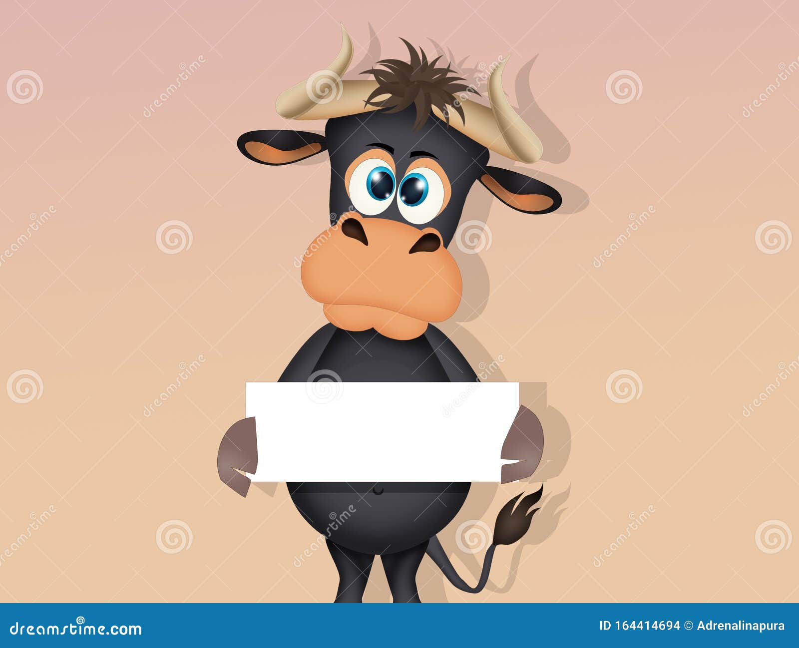 Illustration of funny ox stock illustration. Illustration of chinese ...