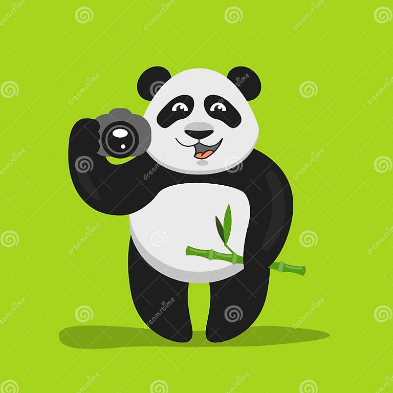 Illustration of Funny Panda Holding the Camera Stock Vector ...