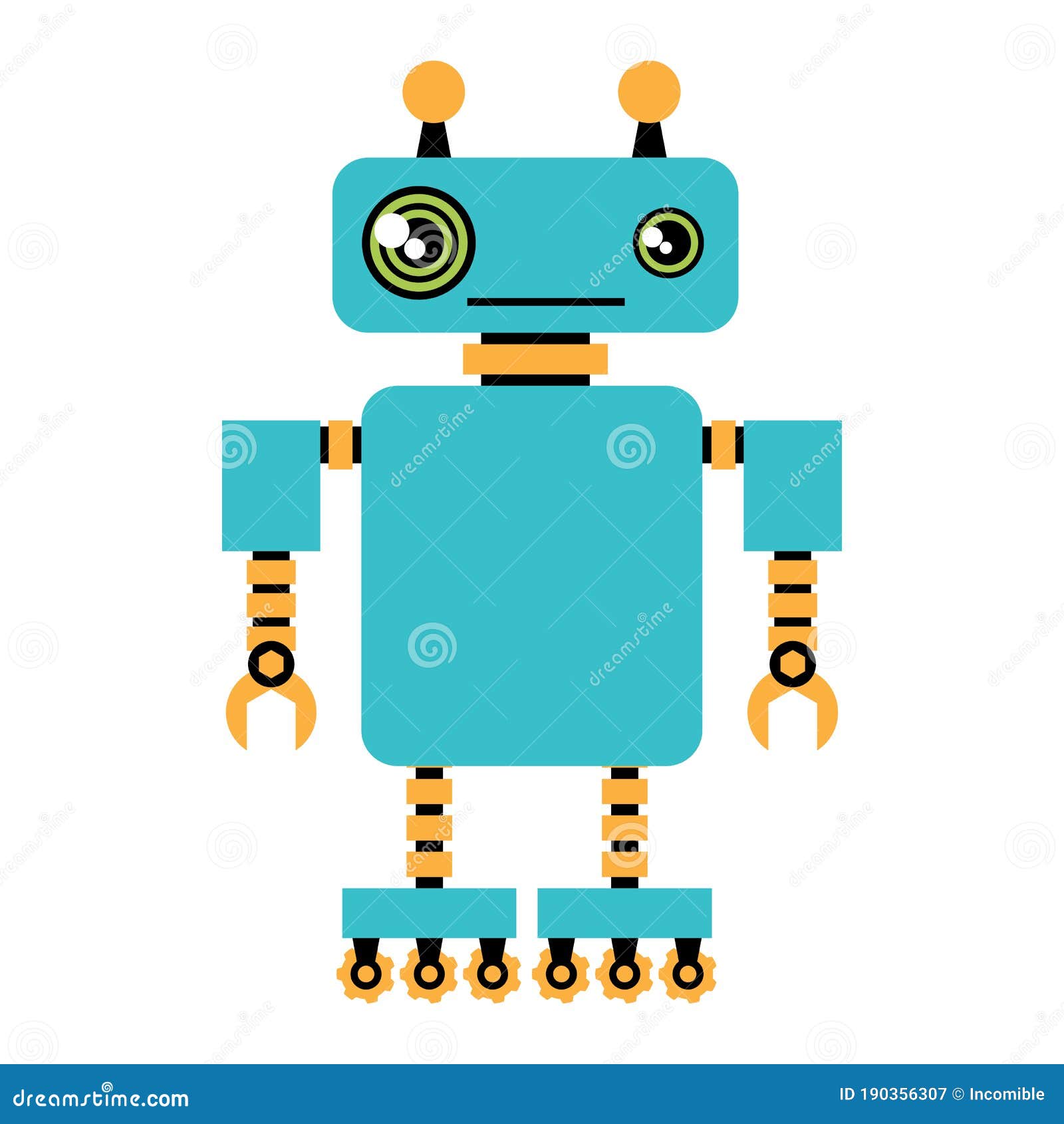 Illustration of Funny Robot. Stock Vector - Illustration of light ...