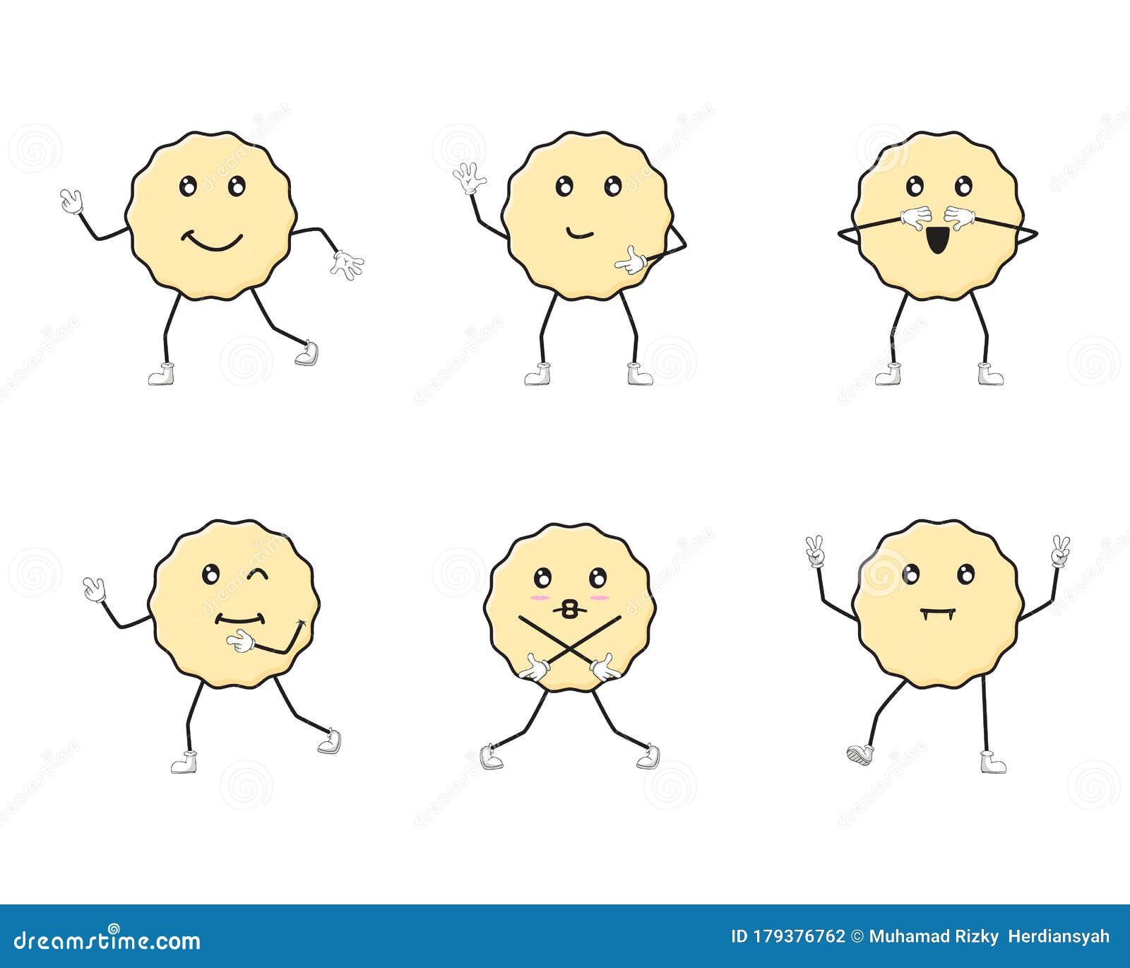 Funny Round Smiley Faces With Variants Of Emotions. Comical Cartoon ...