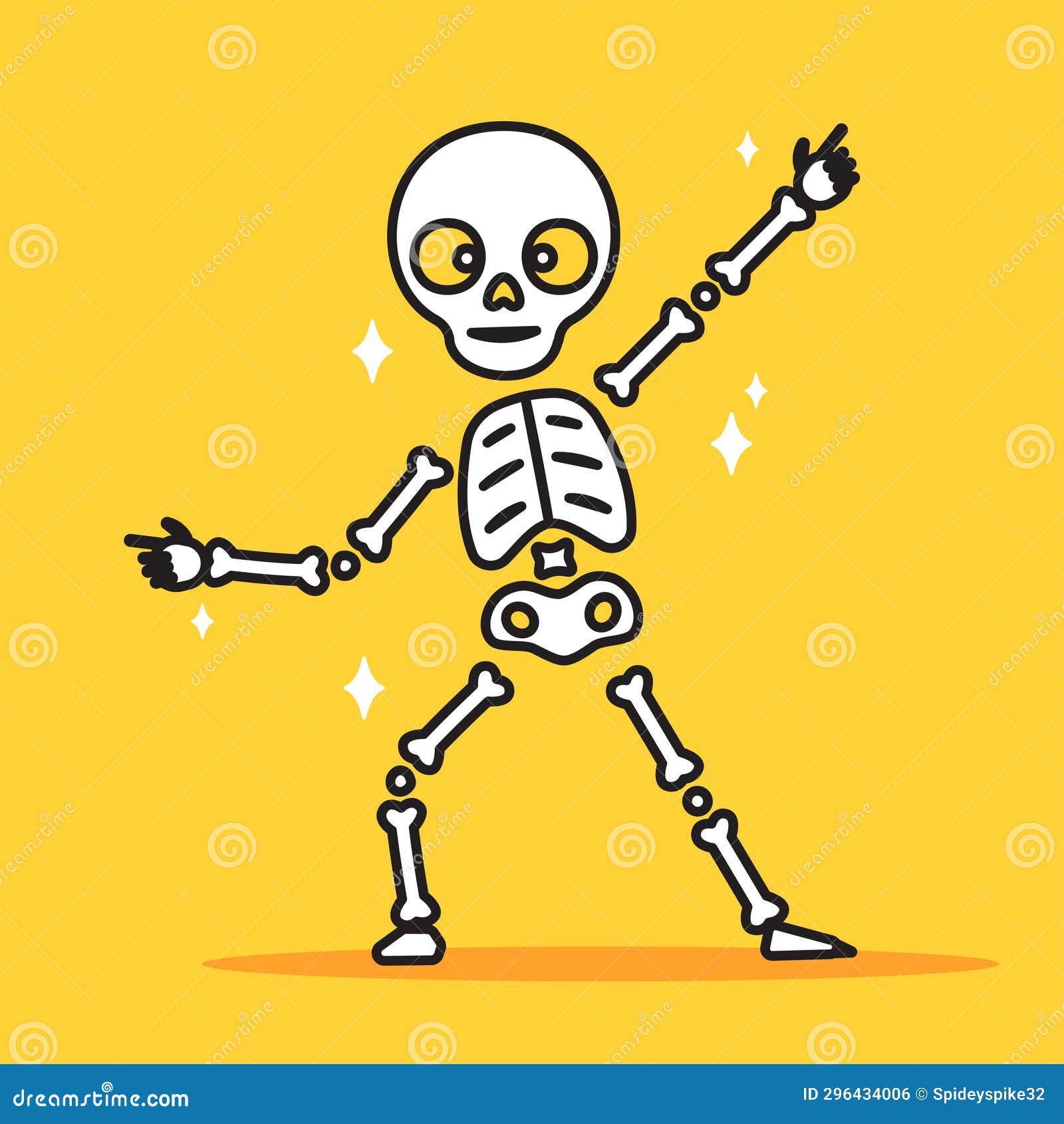 An Illustration of a Funny Skeleton. a Dancing Skeleton Stock Vector ...
