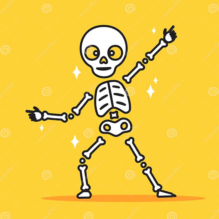 An Illustration of a Funny Skeleton. a Dancing Skeleton Stock Vector ...