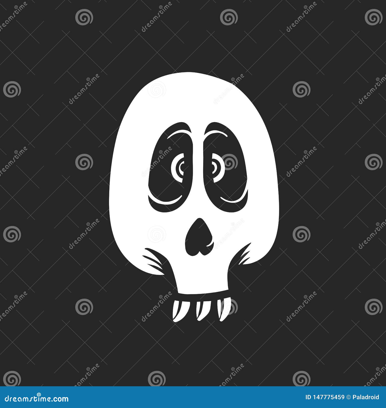 Funny Skull Vector Illustration - Man With Mustaches. | CartoonDealer ...