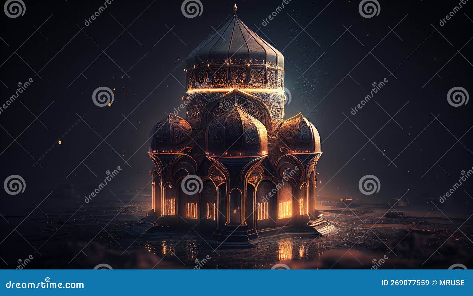 Future and Hi Tech Mosque Created with Generative AI Technology Stock ...