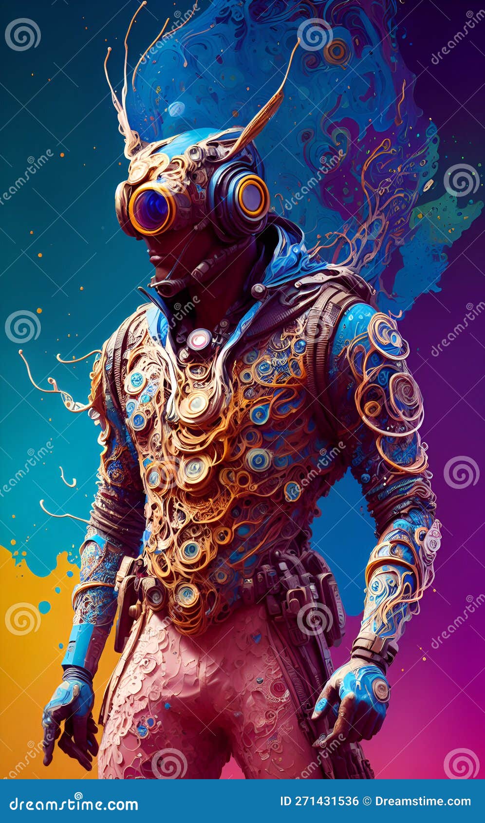 Illustration of Future Soldiers Using Full Body Armor. Stock ...