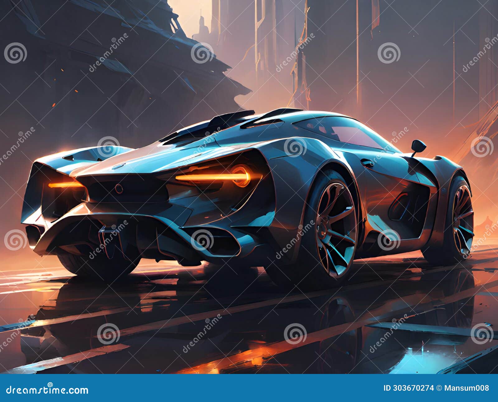 Illustration of a Futuristic Concept of an Abstract Futuristic Design ...