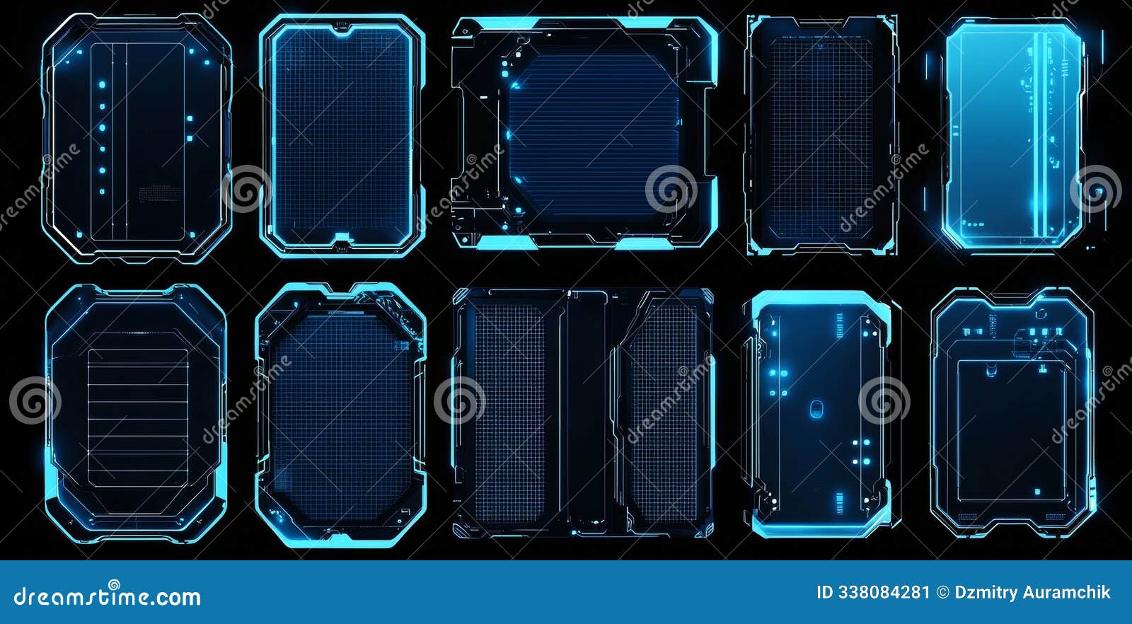 An Illustration of a Futuristic Frame Plane User Interface with Digital ...