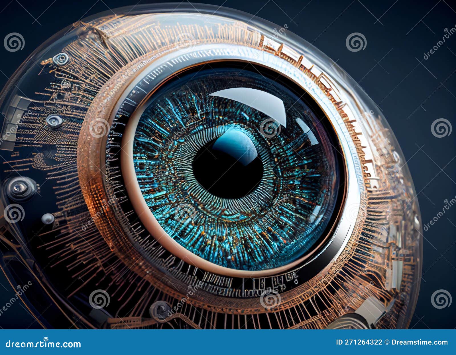 Futuristic Human Head With Collapsing Face. Computer Generated Modern ...