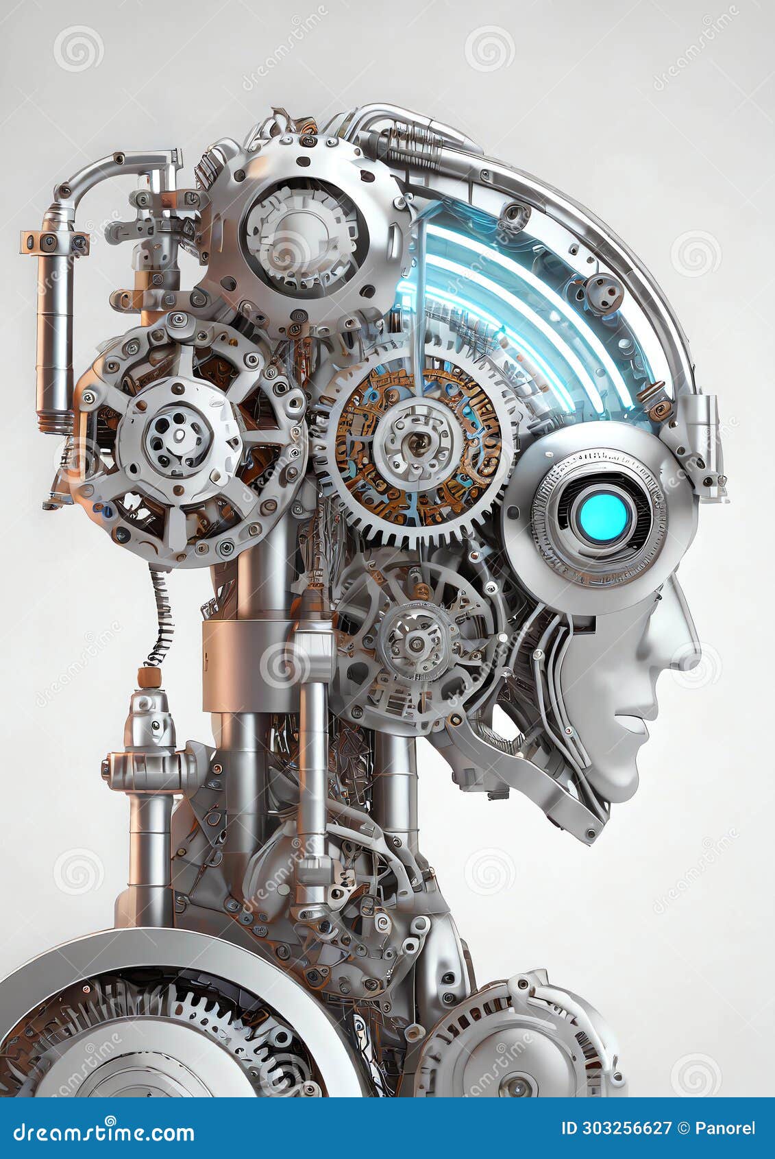 An Illustration of a Futuristic Robotic Android with AI Capability ...