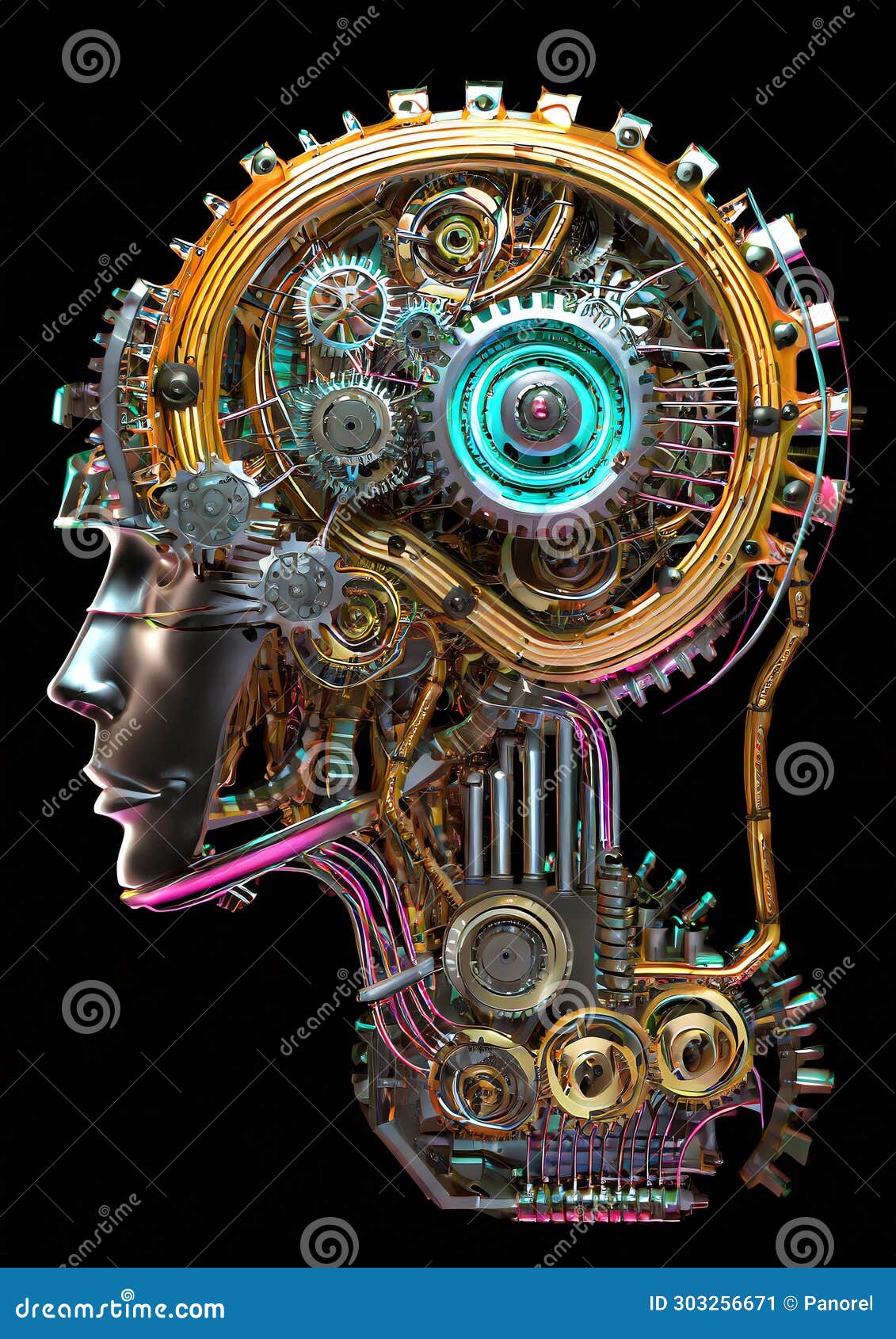 An Illustration of a Futuristic Robotic Android with AI Capability ...