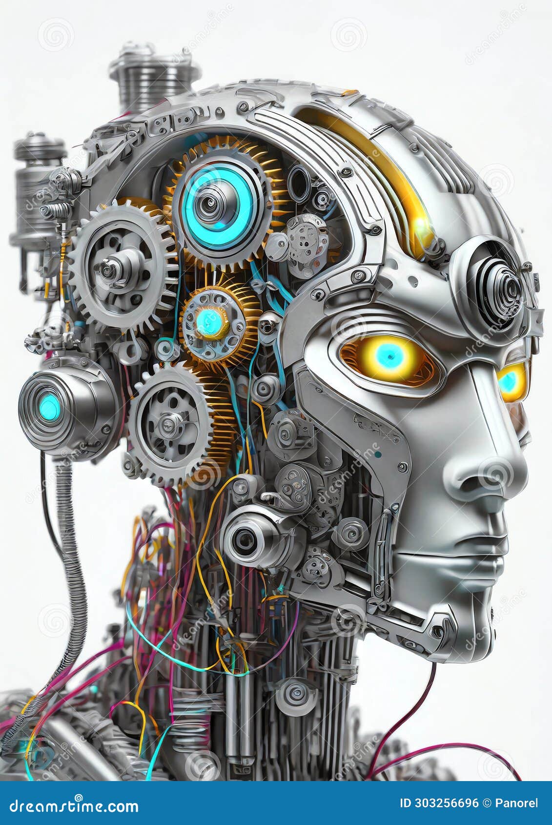 An Illustration of a Futuristic Robotic Android with AI Capability ...