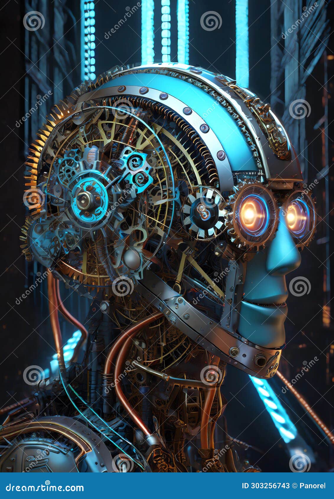 An Illustration of a Futuristic Robotic Android with AI Capability ...