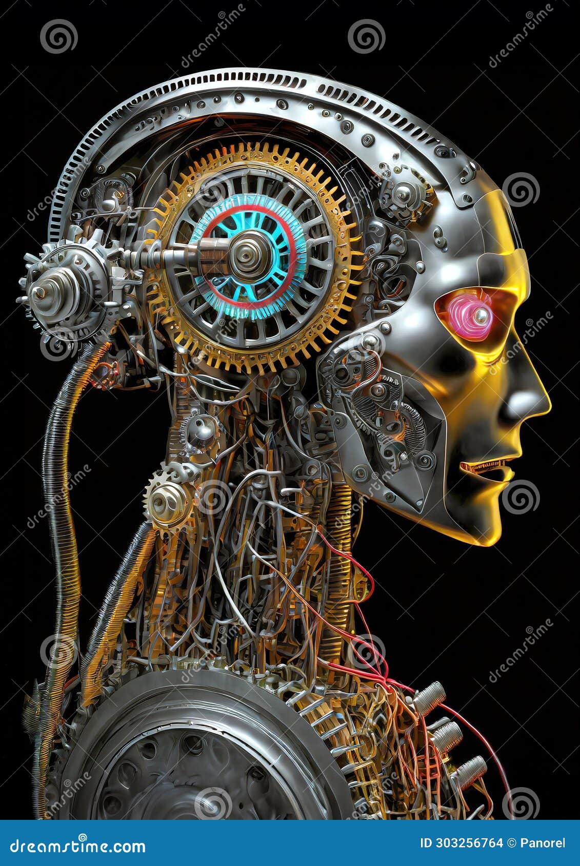 An Illustration of a Futuristic Robotic Android with AI Capability ...