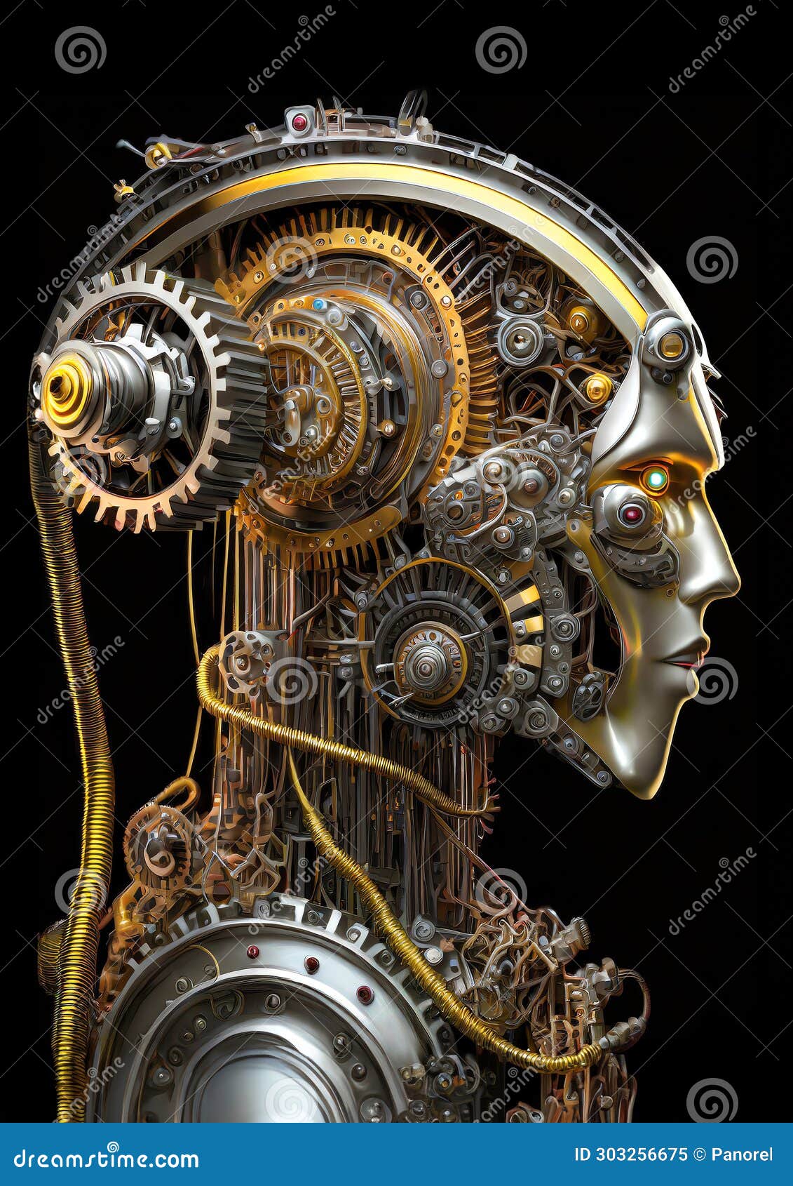 An Illustration of a Futuristic Robotic Android with AI Capability ...