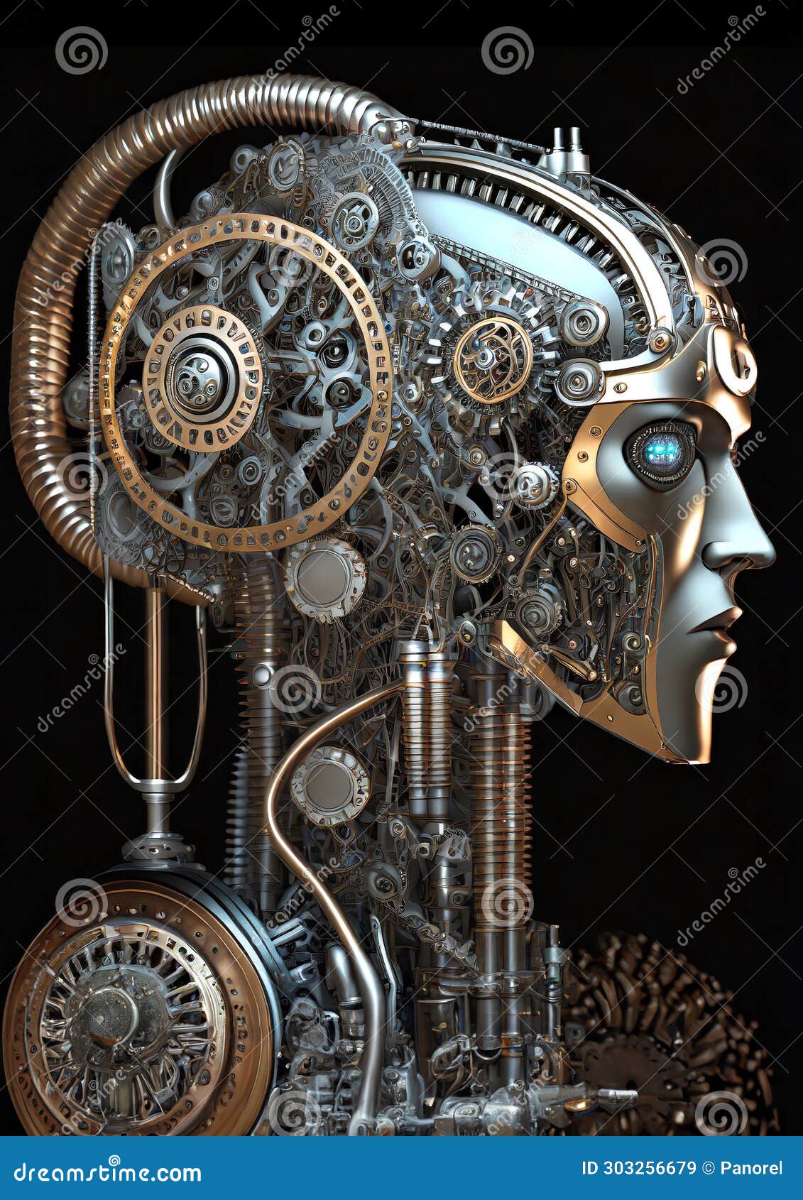 An Illustration of a Futuristic Robotic Android with AI Capability ...