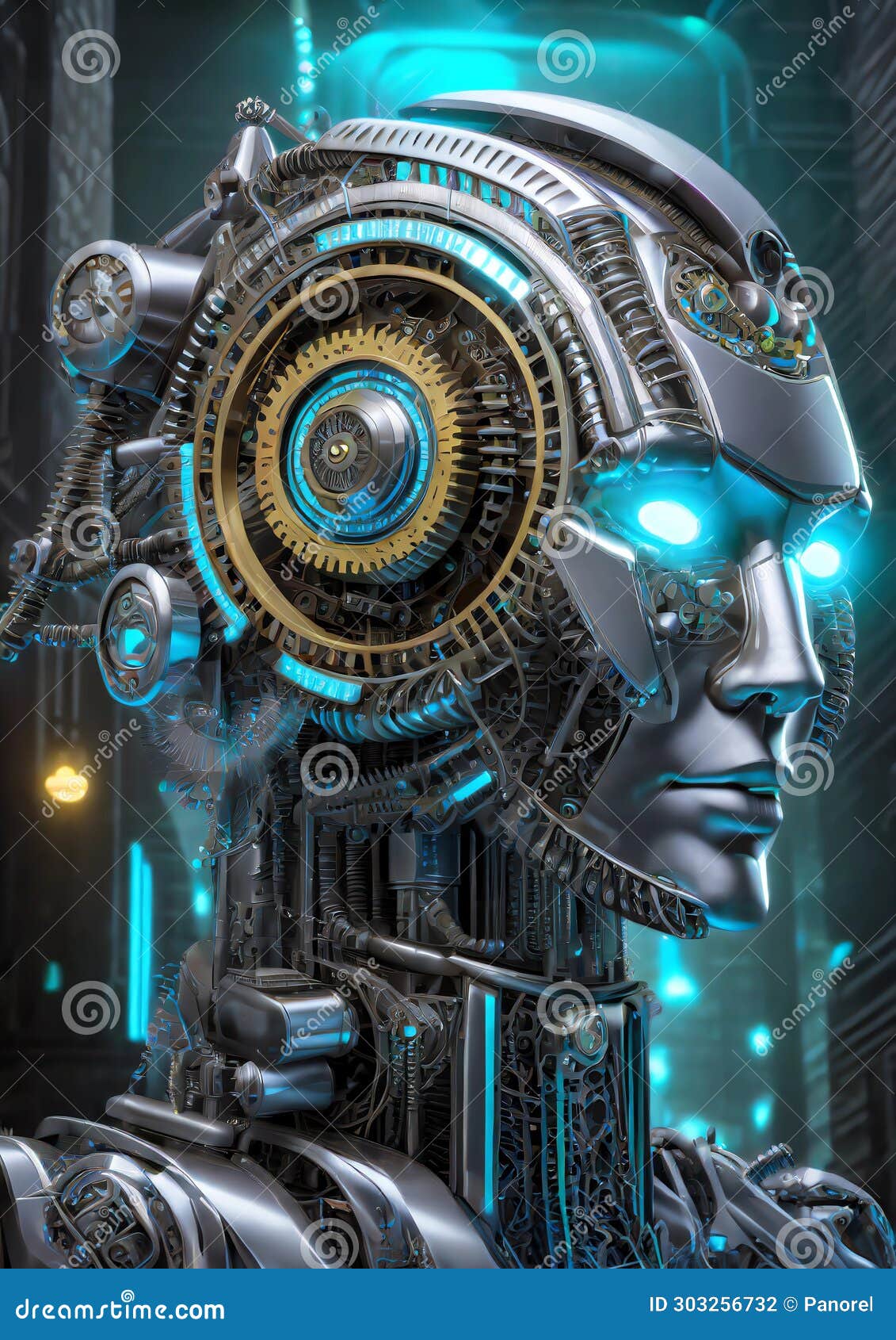 An Illustration of a Futuristic Robotic Android with AI Capability ...