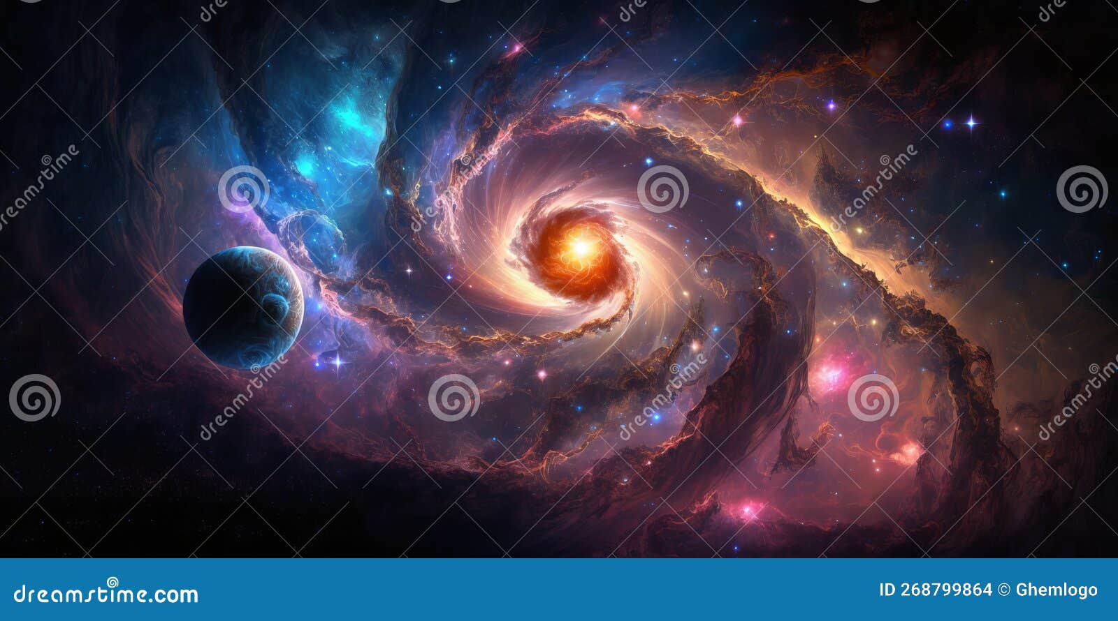 Illustration of a Galaxy, Complete with Stars, Nebulae, and Celestial ...