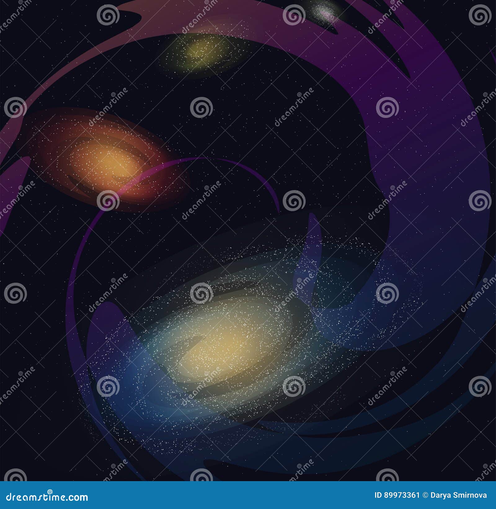 Illustration of Galaxy, Milky Way in the Space. Stock Vector ...