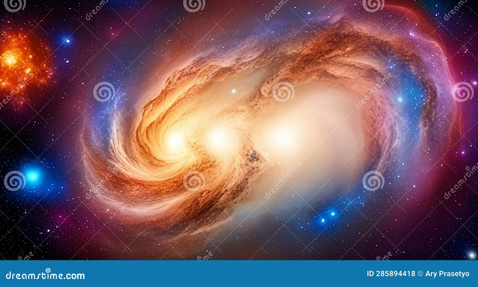 Illustration of the Galaxy S Core Containing a Nebula and Several Stars ...
