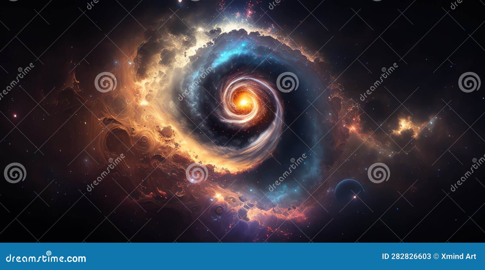 Illustration of Galaxy with Stars and Space Dust in the Universe Ai ...