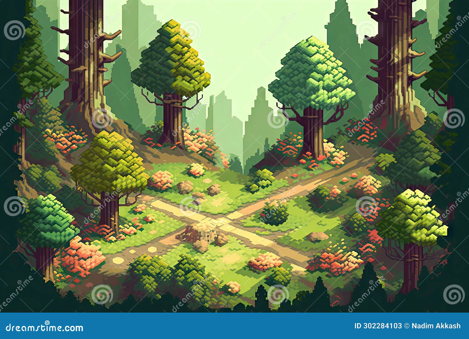 Illustration Game Level Design Forest Created Stock Image - Image of ...