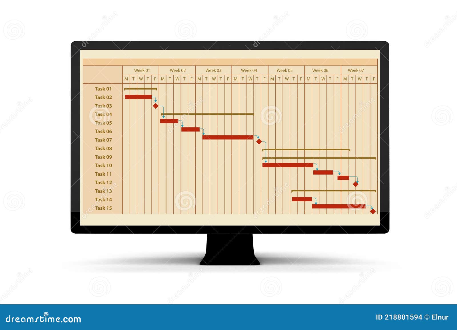 Illustration of Gantt Chart in Project Management Concept Stock ...