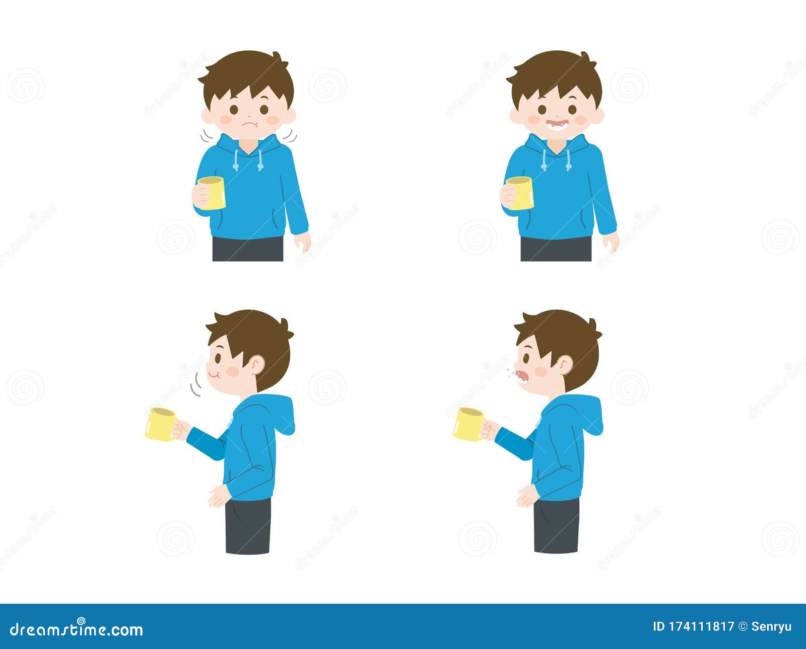 Gargling boy stock vector. Illustration of hand, young - 174111817