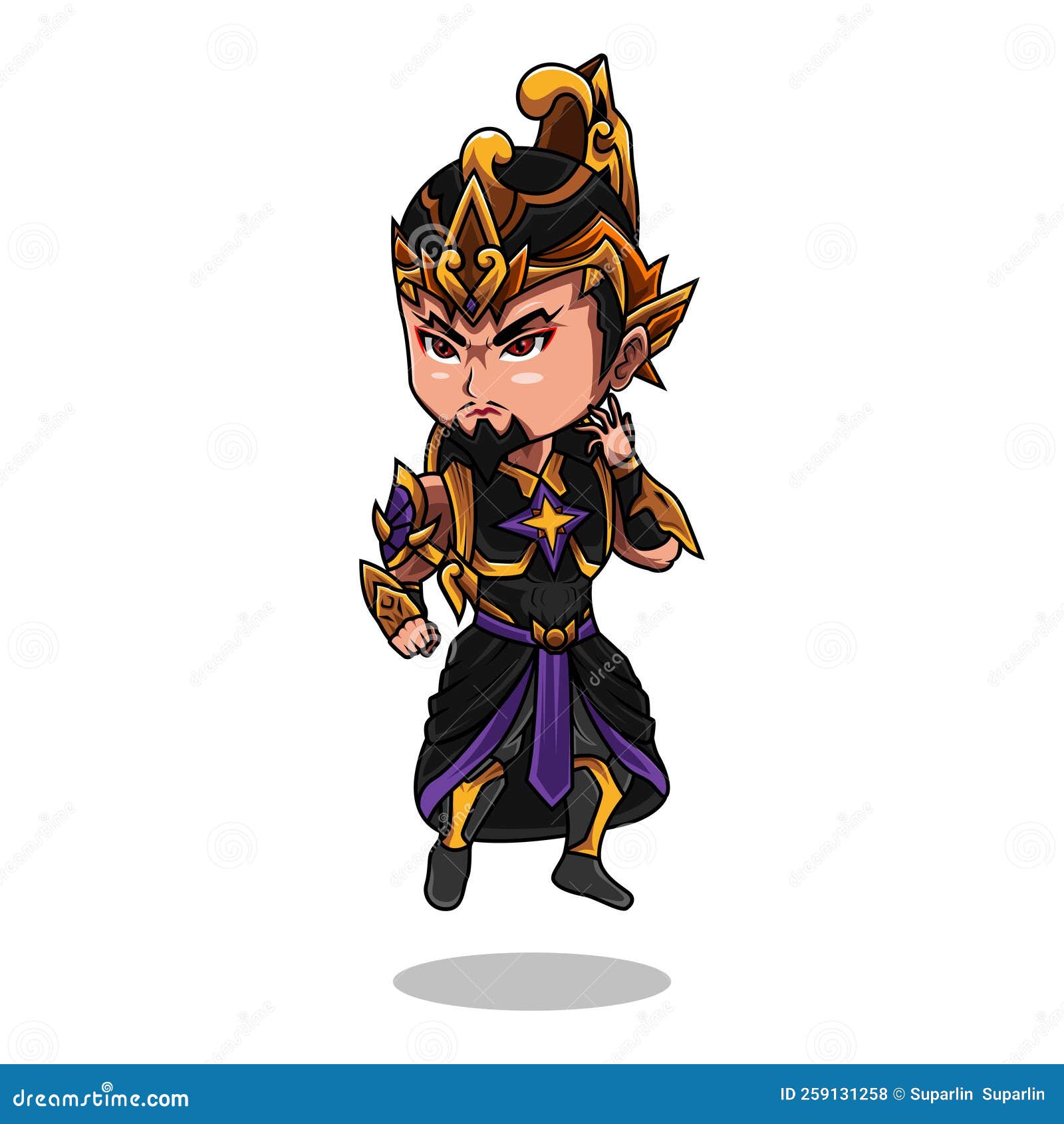 Gatotkaca Chibi Mascot Logo Design Vector Illustration | CartoonDealer ...