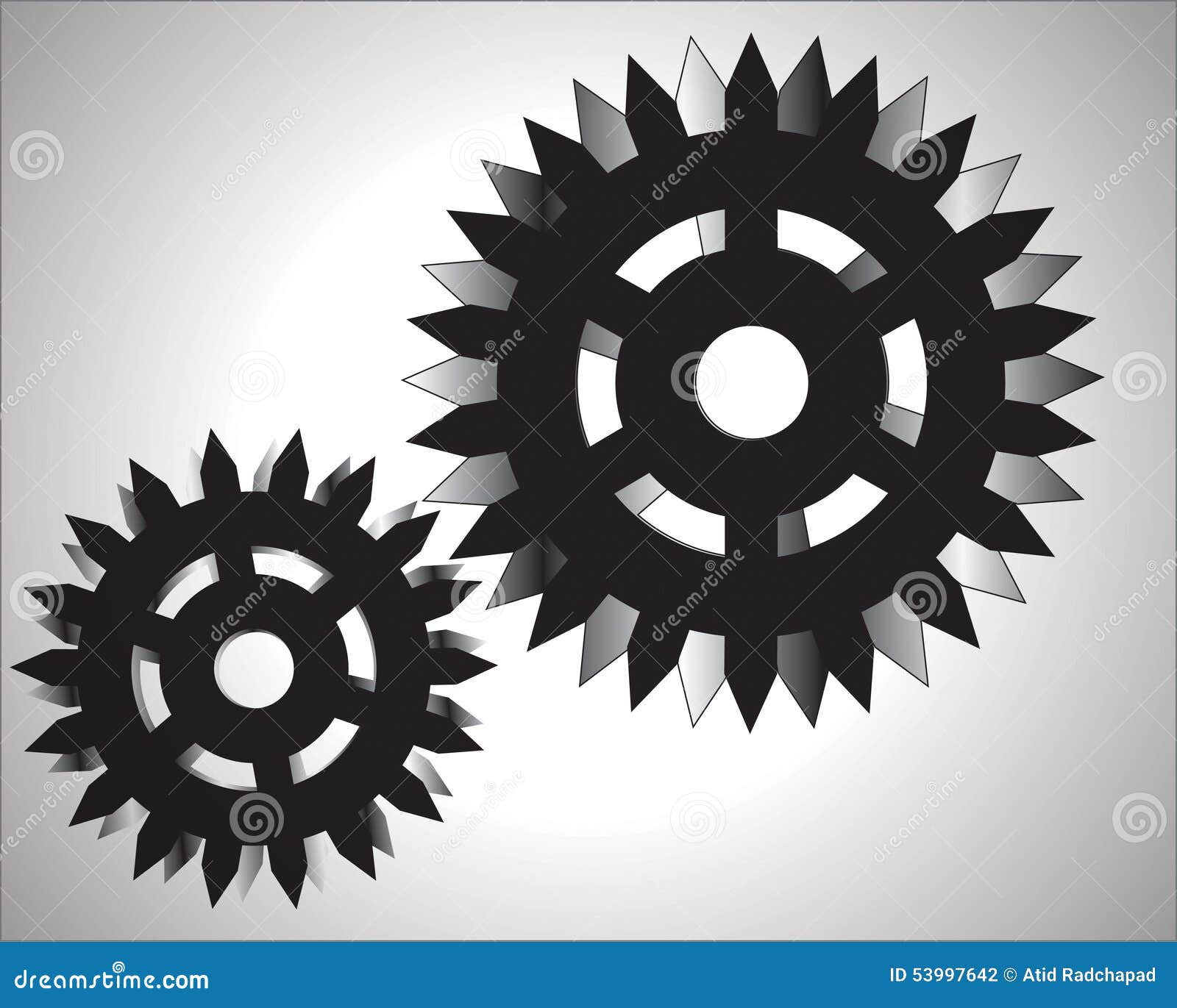 Illustration of Gear Wheels System White Background Stock Illustration ...