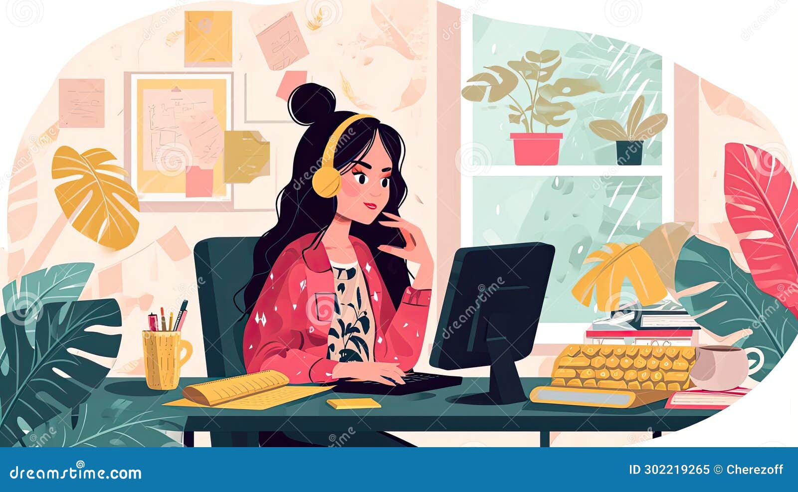 Illustration of a Geek at Work Stock Illustration - Illustration of ...