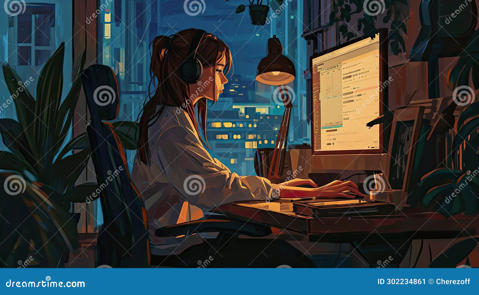 Illustration of a Geek at Work Stock Image - Image of graphic ...