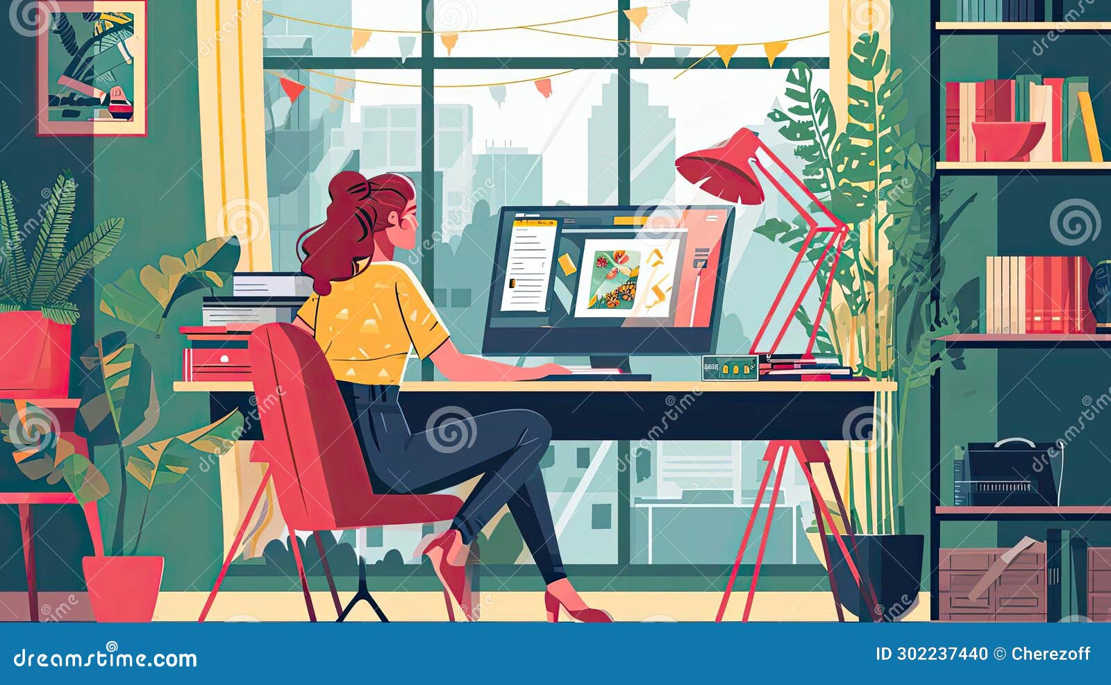 Illustration of a Geek at Work Stock Photo - Image of business, geek ...