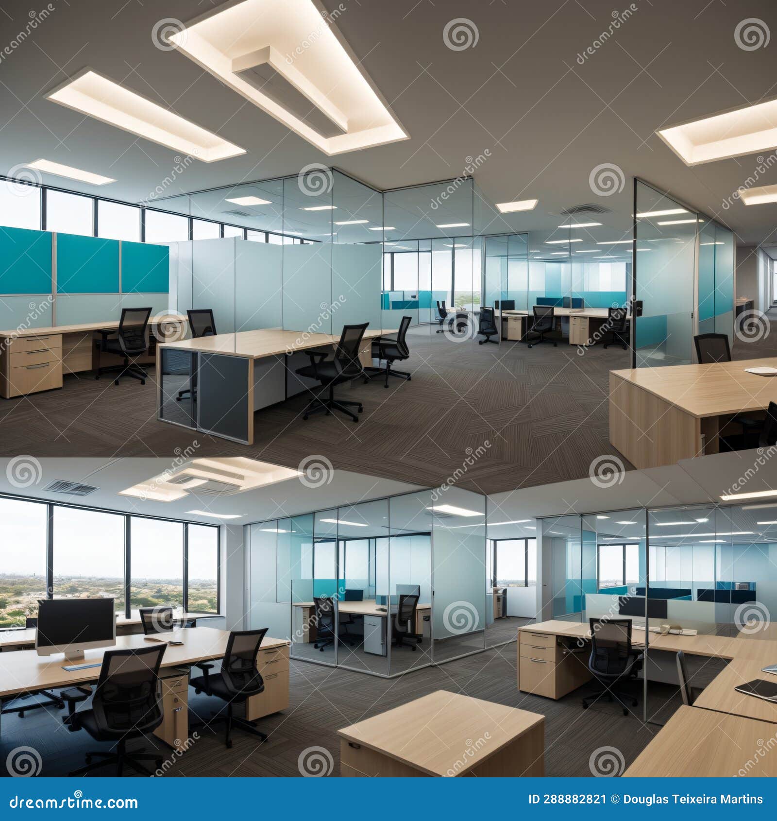 Detailed Workplaces, Multipurpose Space Stock Image - Image of hall ...