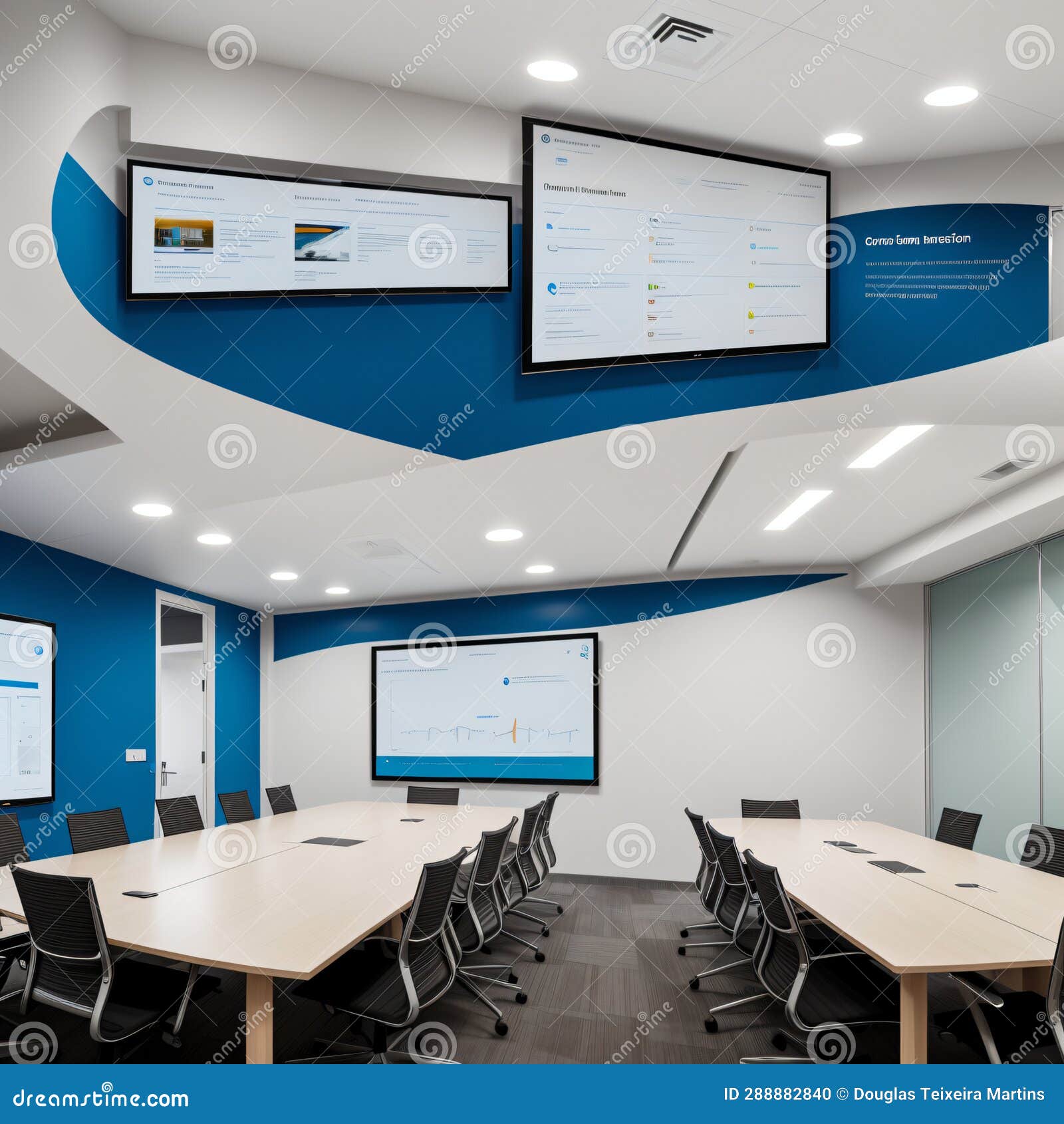 Detailed Workplaces, Multipurpose Space Stock Photo - Image of building, architecture: 288882840