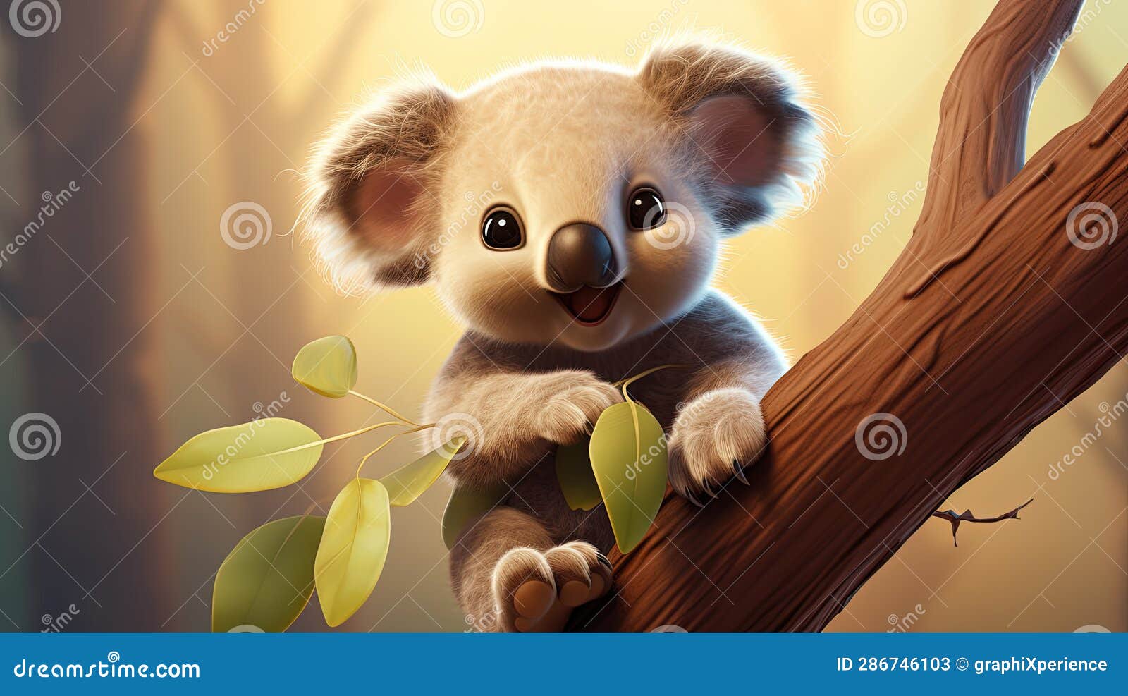 Cute Koala Anime Wallpaper stock illustration. Illustration of iphone ...