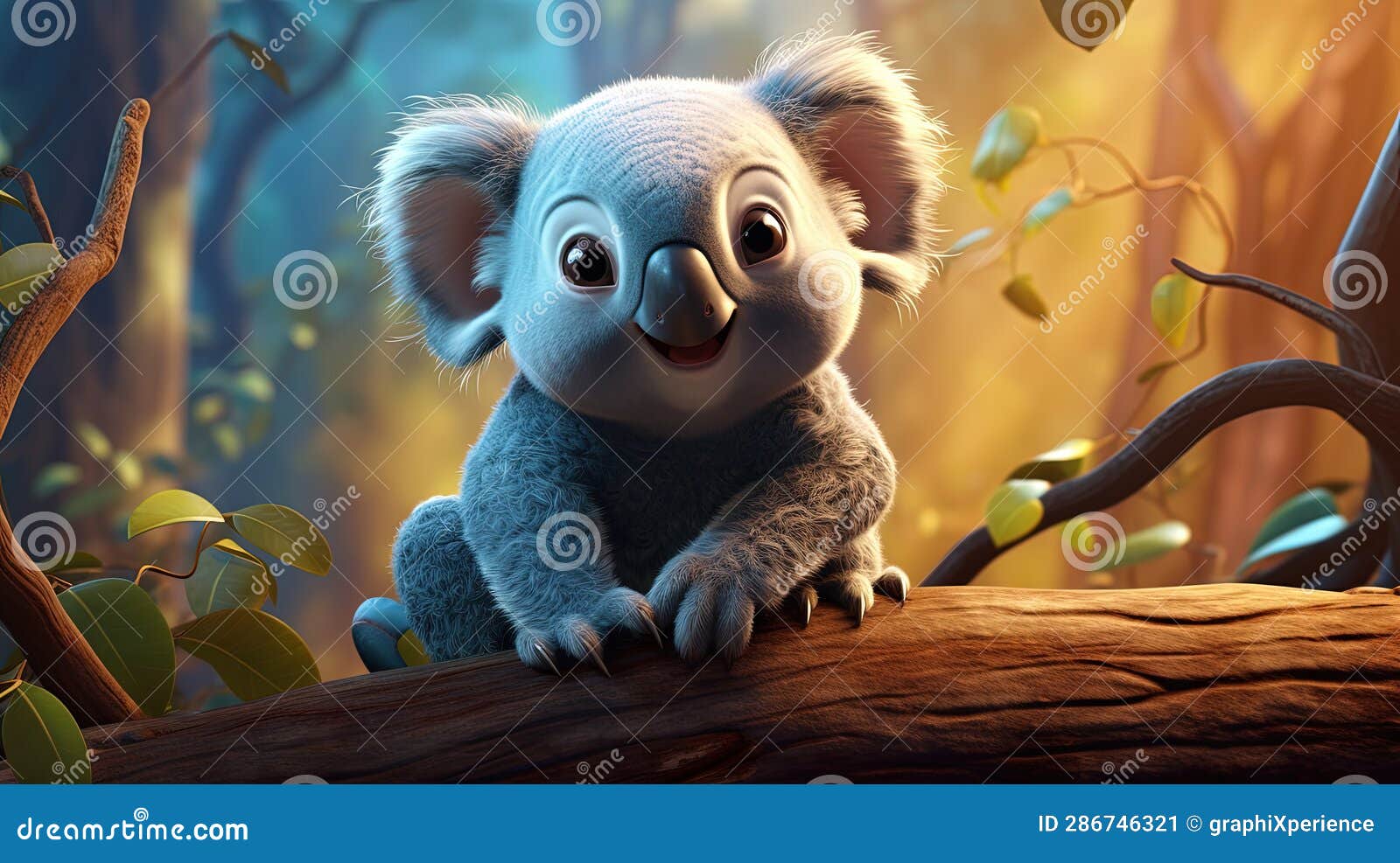 Cute Koala Anime Wallpaper stock illustration. Illustration of ...