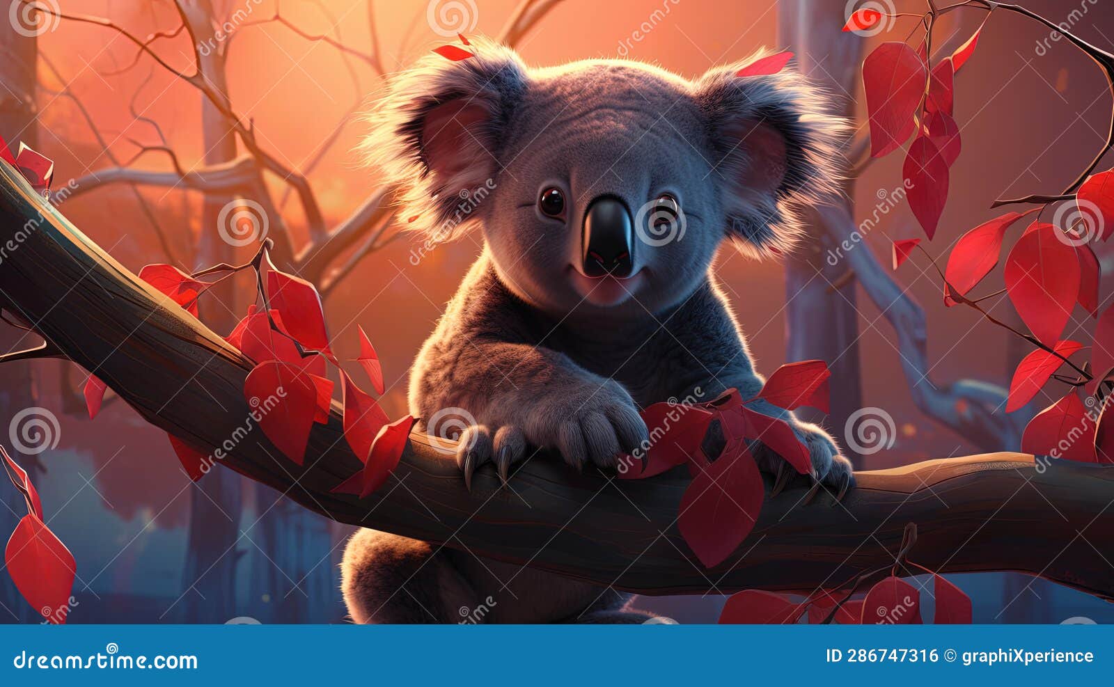 Cute Koala Anime Wallpaper stock illustration. Illustration of cute ...
