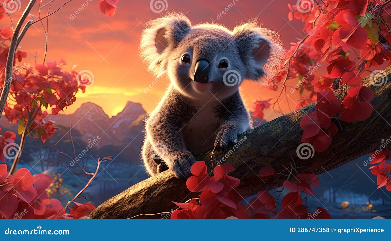 Cute Koala Anime Wallpaper stock illustration. Illustration of cute ...