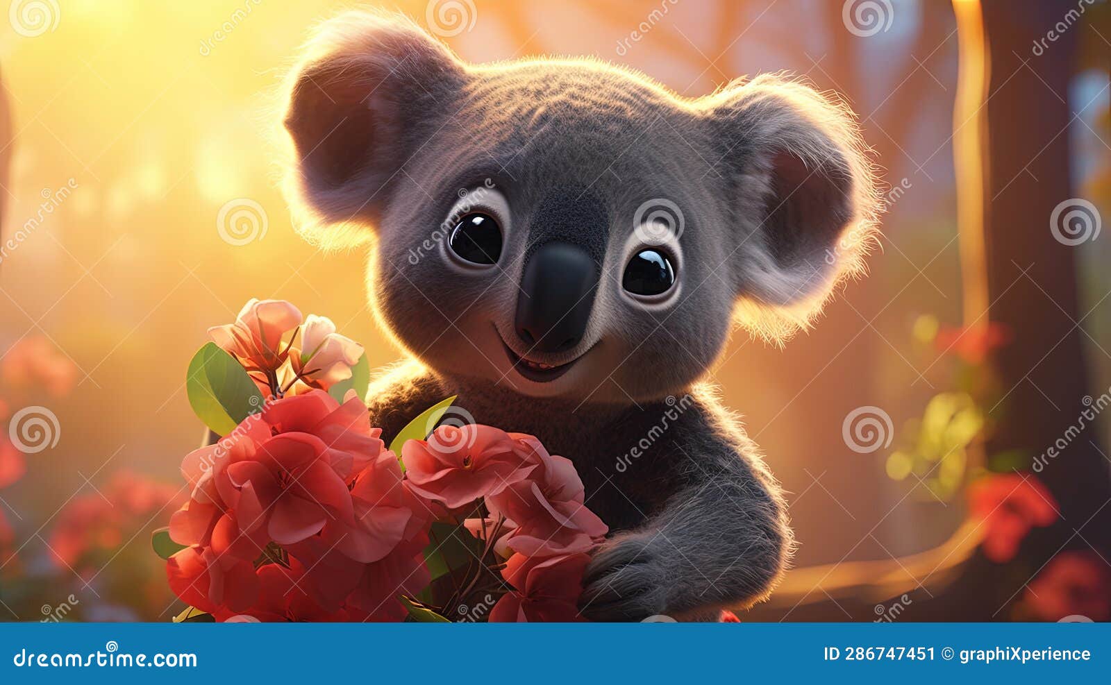 Cute Koala Anime Wallpaper stock illustration. Illustration of koala ...